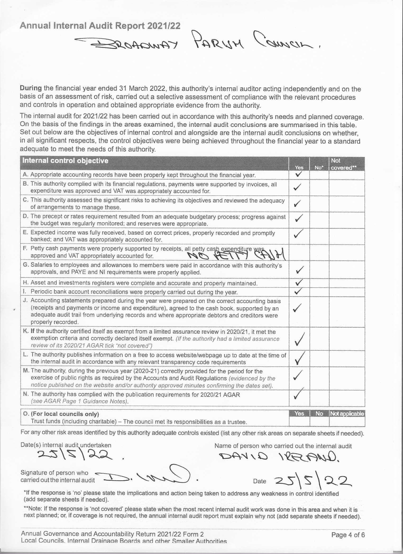Reports and Audits - broadway parish council